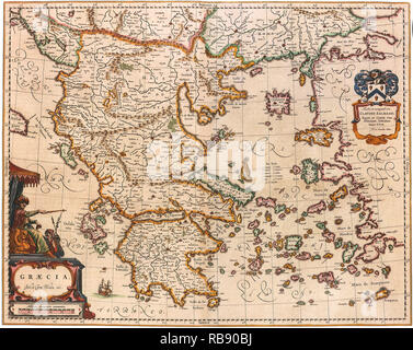 Map of Greece 1640 Stock Photo - Alamy