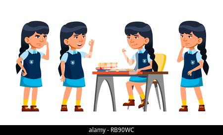 cartoon japanese girl student uniform Stock Vector Art & Illustration ...