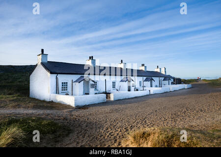 The Pilot cottages, Llanddwyn Island on Anglesey Stock Photo - Alamy