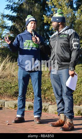 Former Seattle Seahawks wide receiver Doug Baldwin looks out over Lumen ...