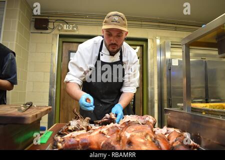 GROTON, Conn. (Dec. 28, 2018) – Chef Michele Ragusis shows Cross Hall ...