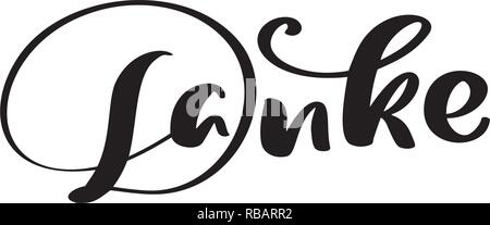Vector hand drawn lettering Danke. Elegant modern handwritten ...