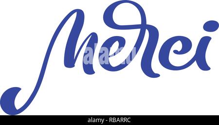 Merci inscription hand written lettering banner Stock Vector Image ...