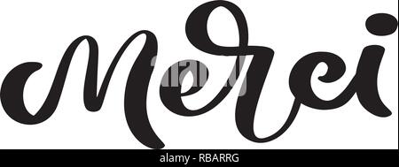 Merci inscription hand written lettering banner Stock Vector Image ...