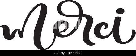 Merci inscription hand written lettering banner Stock Vector Image ...