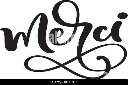 Merci inscription hand written lettering banner Stock Vector Image ...