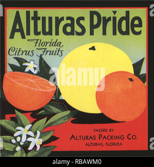 Citrus Fruit Label Stock Photo - Alamy