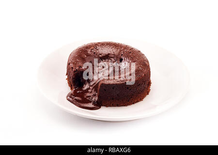 Homemade hot chocolate pudding with fondant center , lava cake Stock ...