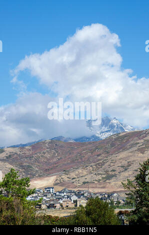 Ogden and mountains in Salt Lake City, Utah with snow during the fall ...
