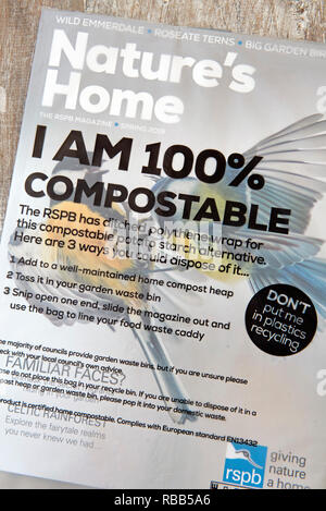 Biodegradable compostable bag for RSPB magazine. Made from ...