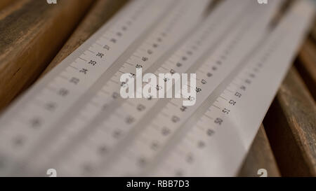 Strips of paper to measure metric distances Stock Photo - Alamy