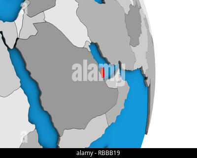 Qatar on simple political globe. 3D illustration Stock Photo - Alamy