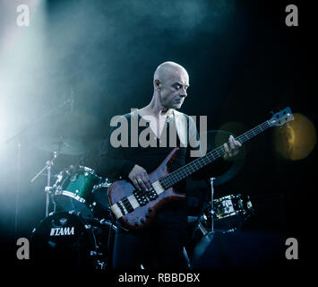 Bass player Steve Kinch of the British band Manfred Mann's Earth Band ...