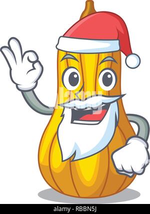 Happy butternut squash in Santa costume mascot style Stock Vector Image ...