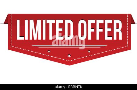 Limited offer banner design on white background, vector illustration ...