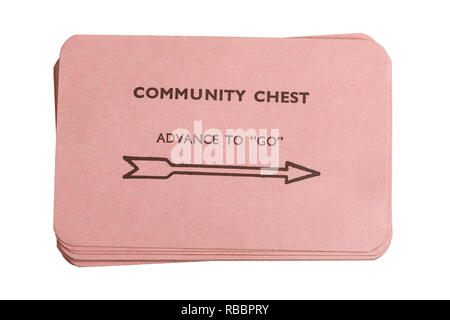 A community chest card from a game of Monopoly Stock Photo - Alamy