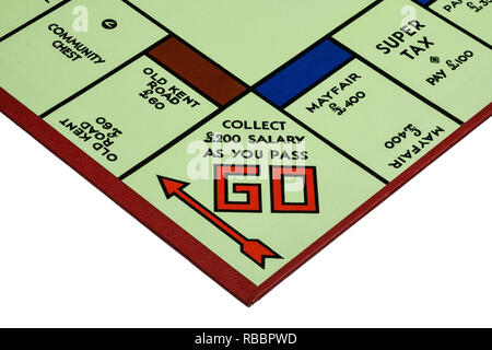 Monopoly Board Go start of game Stock Photo - Alamy