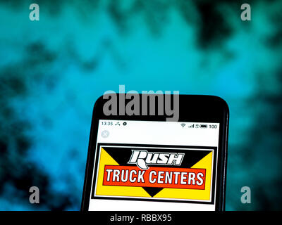 Rush Enterprises Commercial company logo seen displayed on smart phone ...