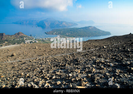 An aerial view of the Lipari archipelago, Italy Stock Photo - Alamy