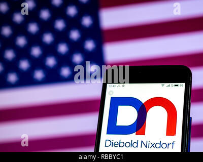 Diebold Nixdorf Security systems services company logo seen displayed ...