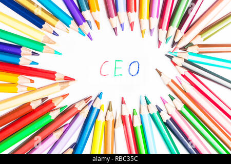 CEO drawing by colour pencils Stock Photo - Alamy