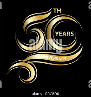 golden 50th anniversary sign and logo for gold celebration symbol Stock ...