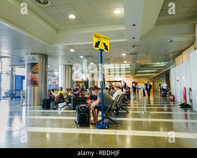 Waiting at the departure gate to board a ryanair flight at Dublin ...
