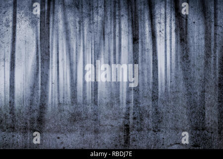 Misty forest grunge background; my own artistic view Stock Photo - Alamy
