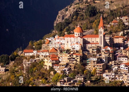 Lebanon, Kadisha Valley, Bcharre town, St Saba Church Stock Photo - Alamy