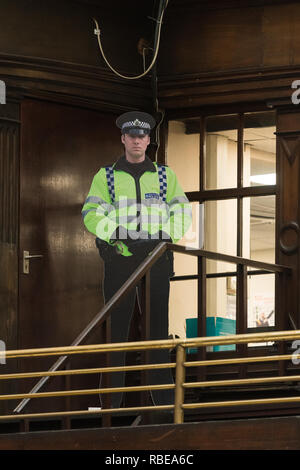 Glasgow Central Station with a cardboard cutout police officer top left ...