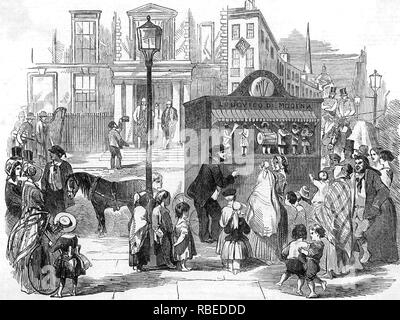 Victorian London street with children in Covent Garden, Seven dials ...
