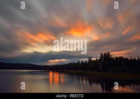 Evening sky over Halfway Lake, Halfway Lake Provincial Park, Ontario ...