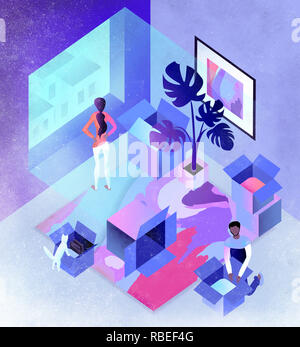 Isometry of the room Stock Photo - Alamy