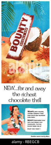1954 British advertisement for Bounty chocolate bar Stock Photo - Alamy