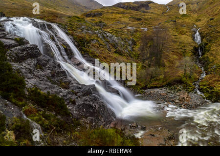 Meeting of Three Waters waterfall, Glencoe, Scotland Stock Photo - Alamy