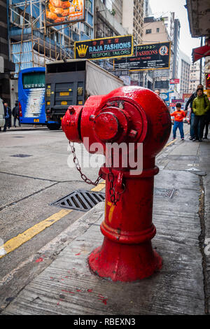 red fire hydrant hong kong island hksar china Stock Photo - Alamy