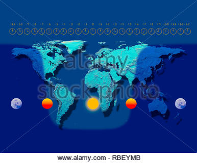 Map showing world time zones on a shortwave radio Stock Photo - Alamy