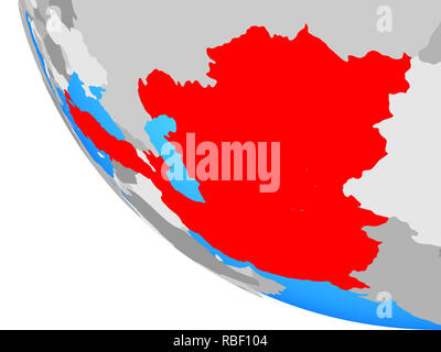 ECO member states on simple political globe. 3D illustration Stock ...