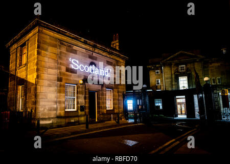 Message from the skies, Leith Library Stock Photo - Alamy