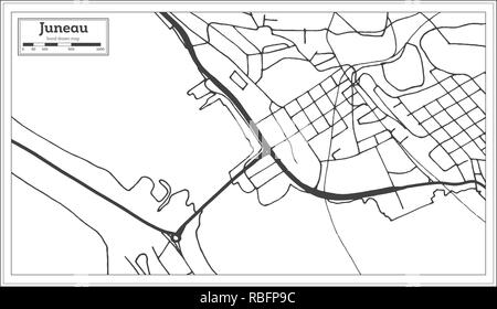 Juneau USA City Map in Retro Style. Outline Map. Vector Illustration ...