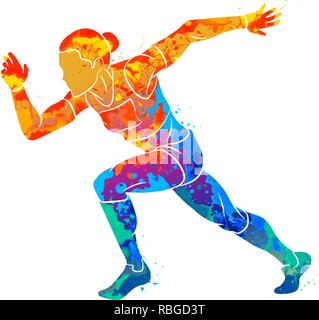 Short-distance runner. Start. Vector illustration Stock Vector Image ...