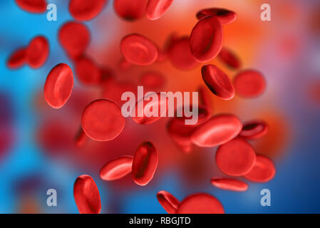 Blue organic cells under microscope Stock Photo - Alamy