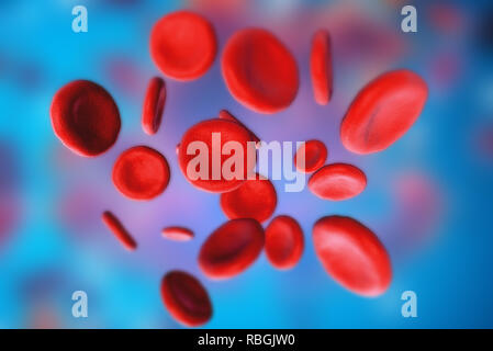 erythrocyte blood cells under the microscope Stock Photo - Alamy