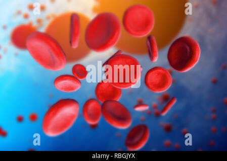 erythrocyte blood cells under the microscope Stock Photo - Alamy