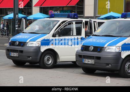 German Bundespolizei (Federal Police) Volkswagen Bus on motorway Stock ...
