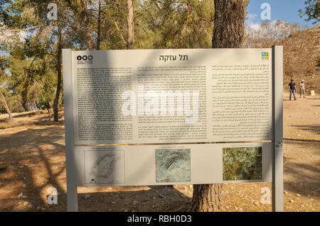 Israel, Judean Mountains, Tel Azekah or (Tell Azekah) has been ...