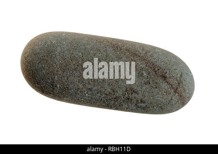 Single grey pebble isolated on white Stock Photo - Alamy
