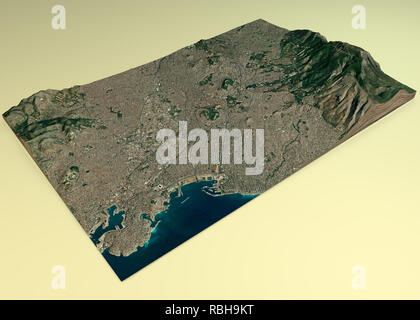 Map of Athens, satellite view, city, Greece. 3d rendering Stock Photo ...