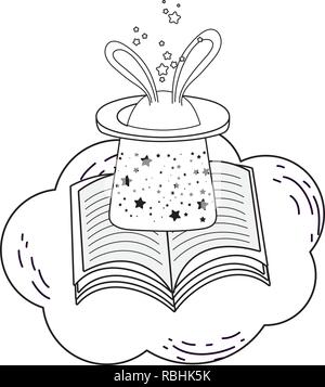 magic rabbit ears with book and wand Stock Vector Image & Art - Alamy