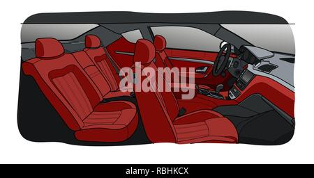 Machine inside. Interior of the vehicle. Vector Stock Vector Image ...